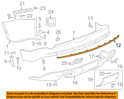GM OEM 18-23 Traverse Rear Bumper Bumper Components-Molding 84065718 | eBay