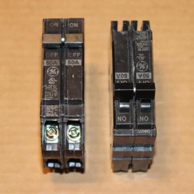 One New Open Stock GE THQP250 2 Pole 50 Amp Plug In Thin Breaker ...