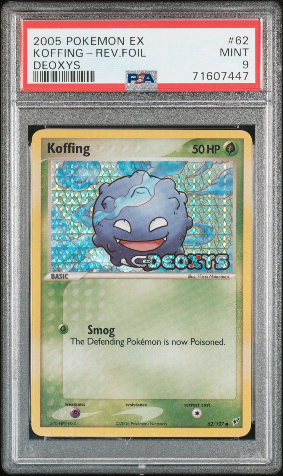Pokemon PSA 9 Koffing 62/107 Reverse Holo Common EX Deoxys Mint | eBay