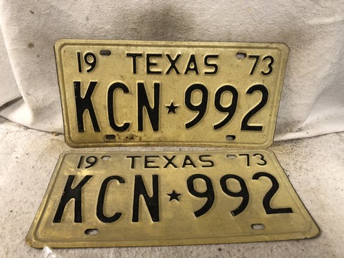 Vintage 1973 Texas License Plate Pair | eBay