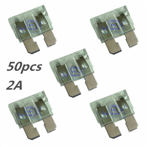 50PCS 2 AMP ATC/ATO STANDARD Regular FUSE BLADE 2A CAR TRUCK BOAT ...