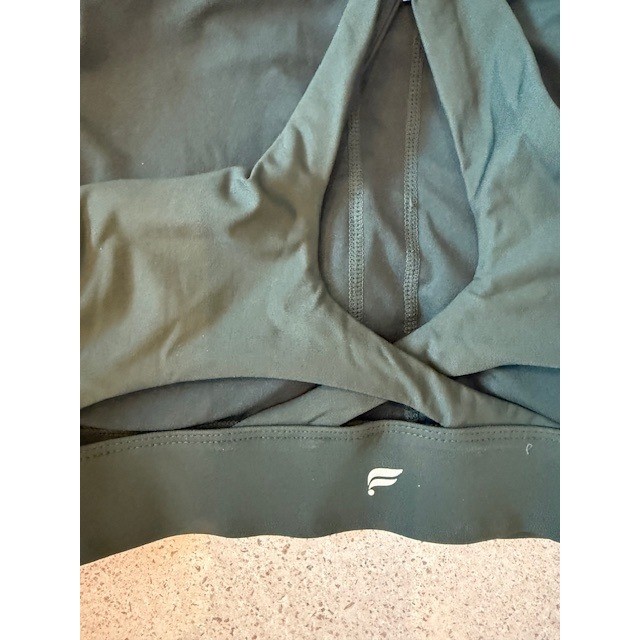 Fabletics Green Criss Cross Strappy Back Medium Impact Sports Bra | eBay