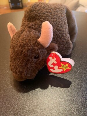 NEW VINTAGE RETIRED TY BEANIE BABIES ROAM THE BISON RARE WITH ERRORS | eBay