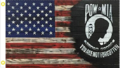 3X5 USA POW MIA VINTAGE COMBINATION NEVER FORGET FLAG BANNER GROMMETS ...