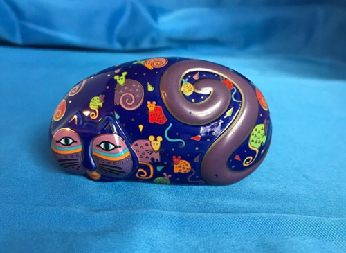Laurel Burch Cat & Mouse Porcelain Figurine 1998 Numbered A2827 Blue ...
