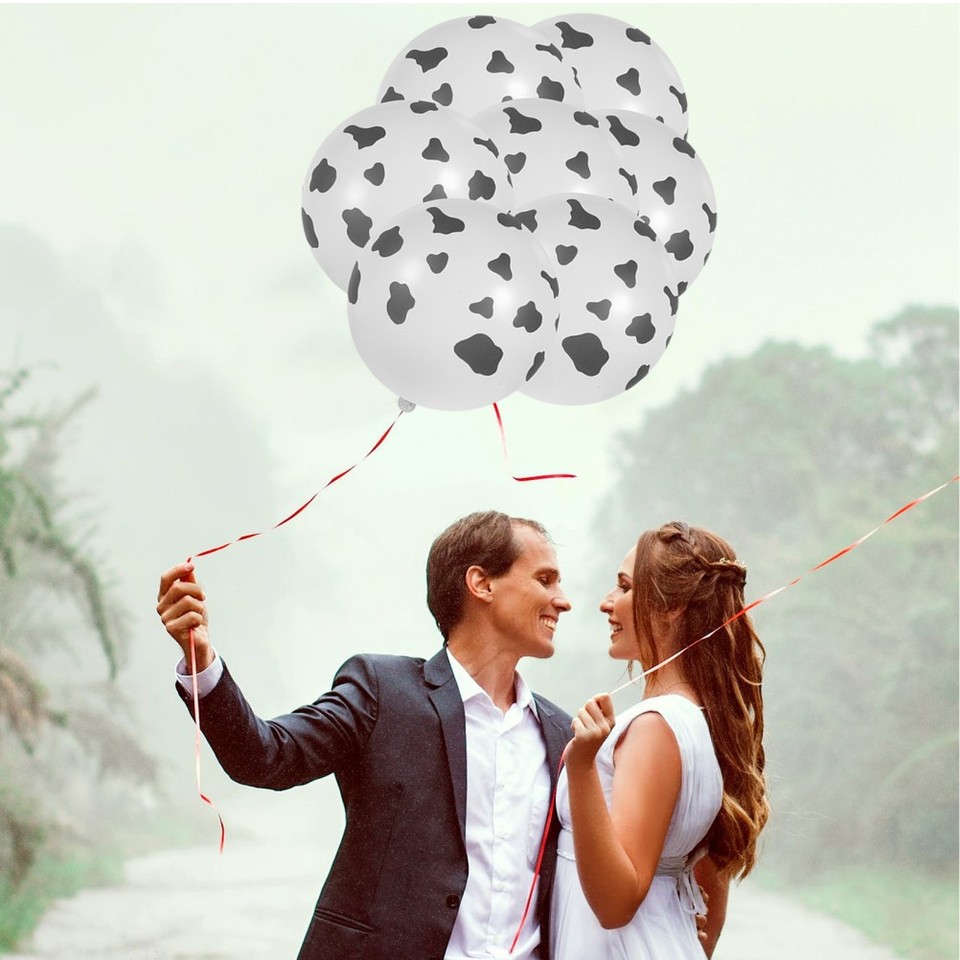 50 Pcs 12 Inch Latex Balloons Animal Cow Balloons Party Favors Supplies ...