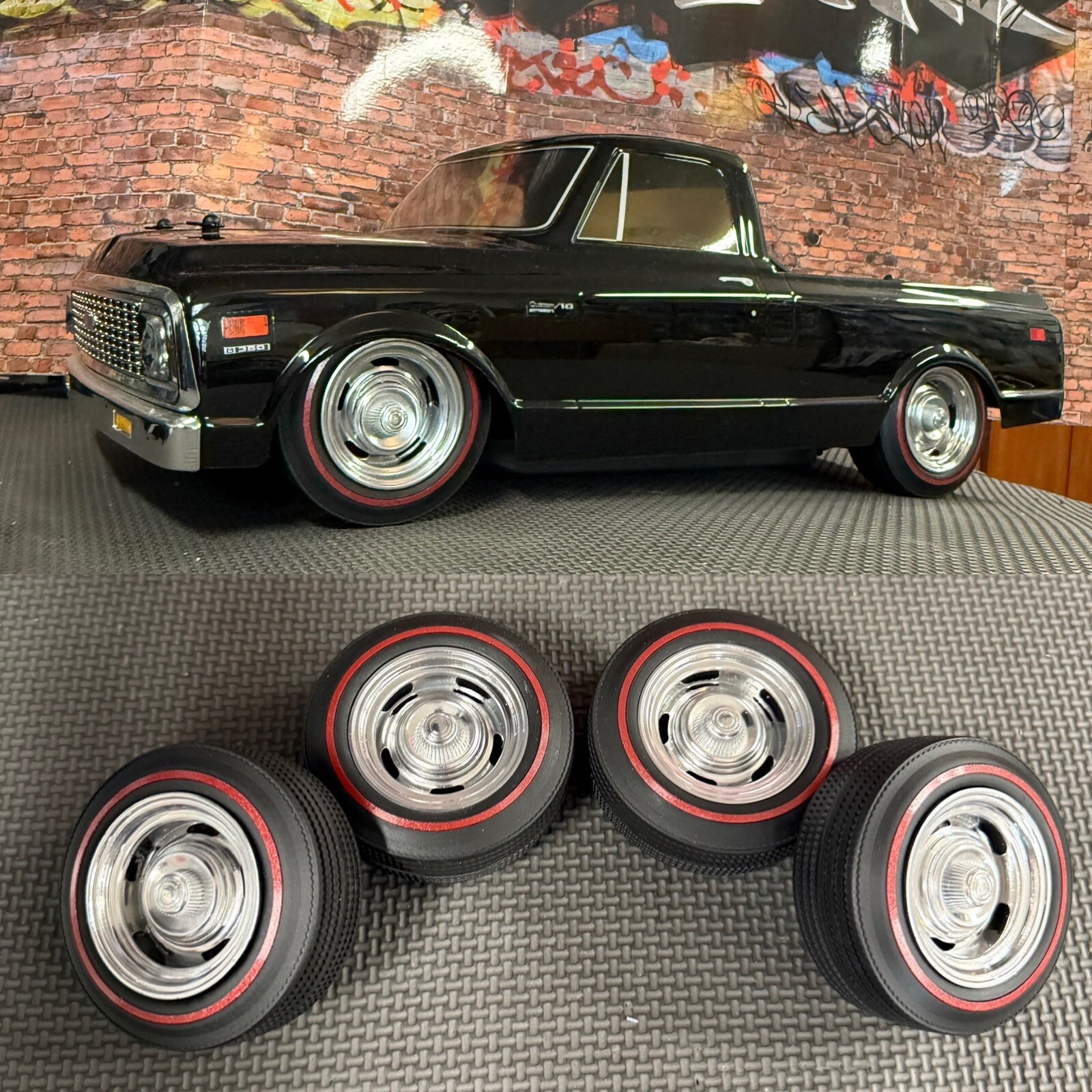 1:10 Chevy Rally wheels On Redline tires. Narrow and deep Not for RC ...
