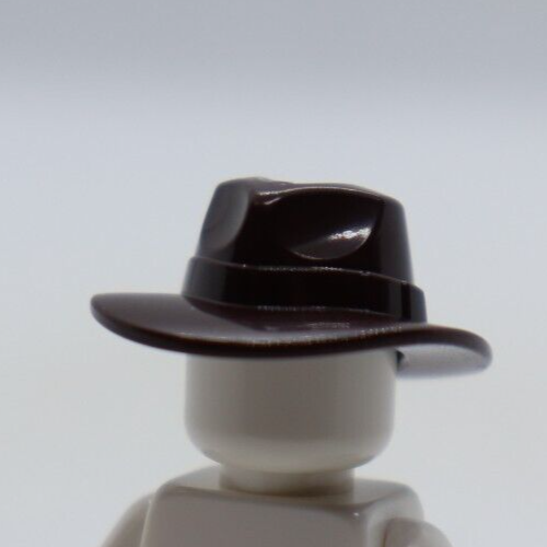 HEADGEAR - DARK BROWN Wide Brimmed Fedora Cowboy Outback LEGO ...