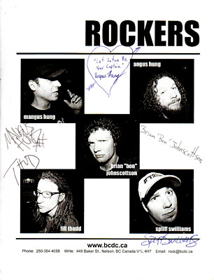 BCDC - Rock Band - ACDS Tribute Band - Signed by All Five - Autograph ...