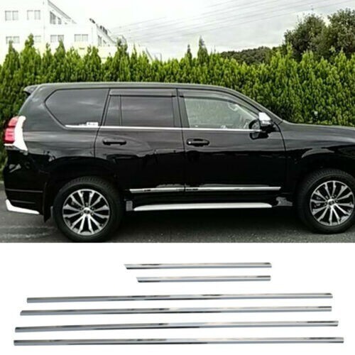Chrome Window Frame Trim S.Steel 6 Pcs Fits Toyota Land Cruiser Prado ...