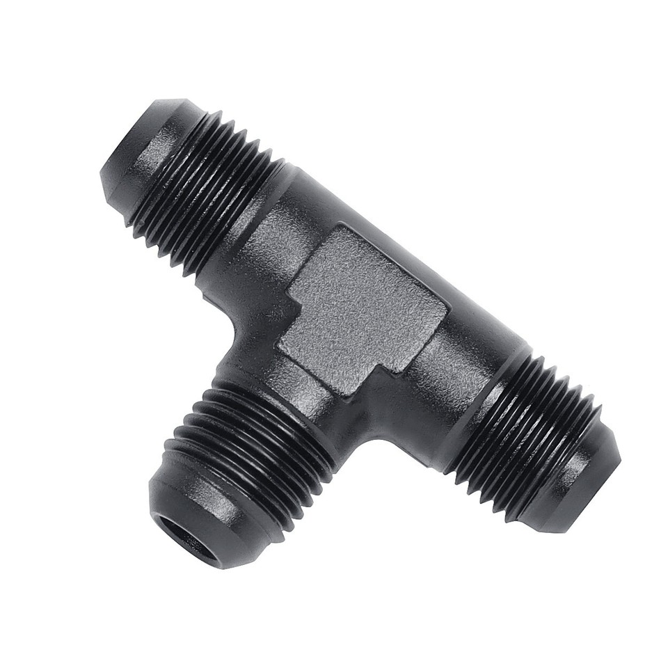 LokoCar 6AN Male Flare Tee Fitting Adapter, Black Anodized T Fuel Hose ...