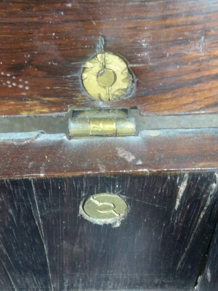 Exceptional Antique 17th Century Brass Bound Wood Jewelry Trinkets Lock ...