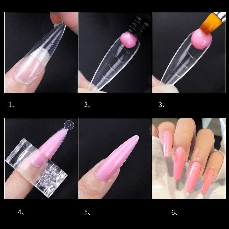 120Pcs Dual Forms Gel Mold Tips Full Cover Nail Quick Building Nail ...