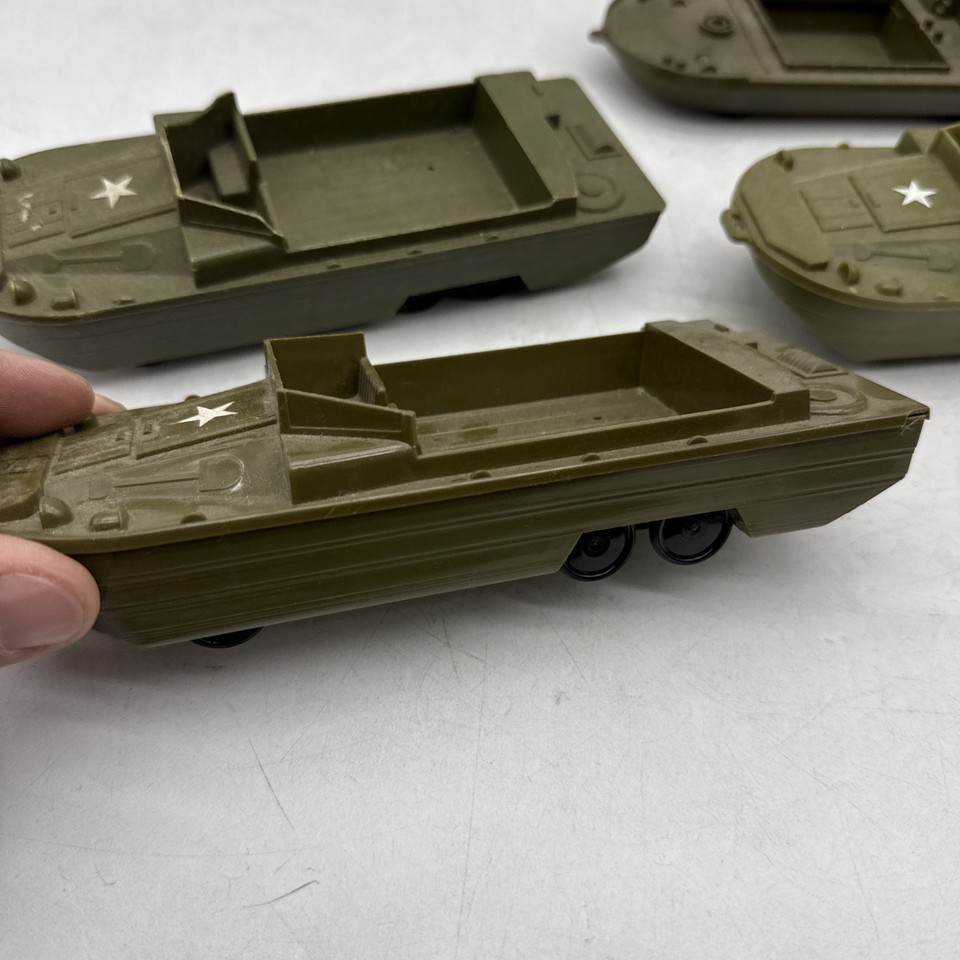 Lot 4 Pyro Toy Boat (Green Color) Military w/ White Star On It Wheels ...
