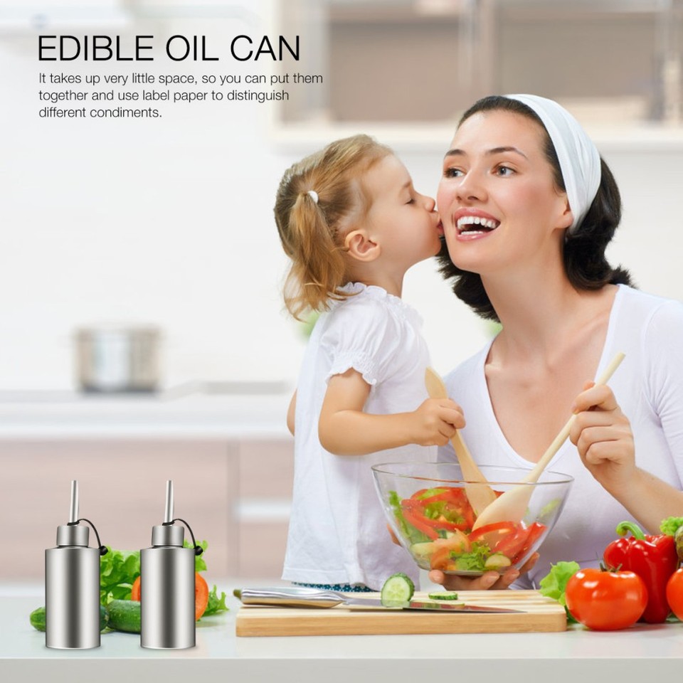 Stainless Steel Sauce Bottle Condiment Container Oil Vinegar Dispenser ...