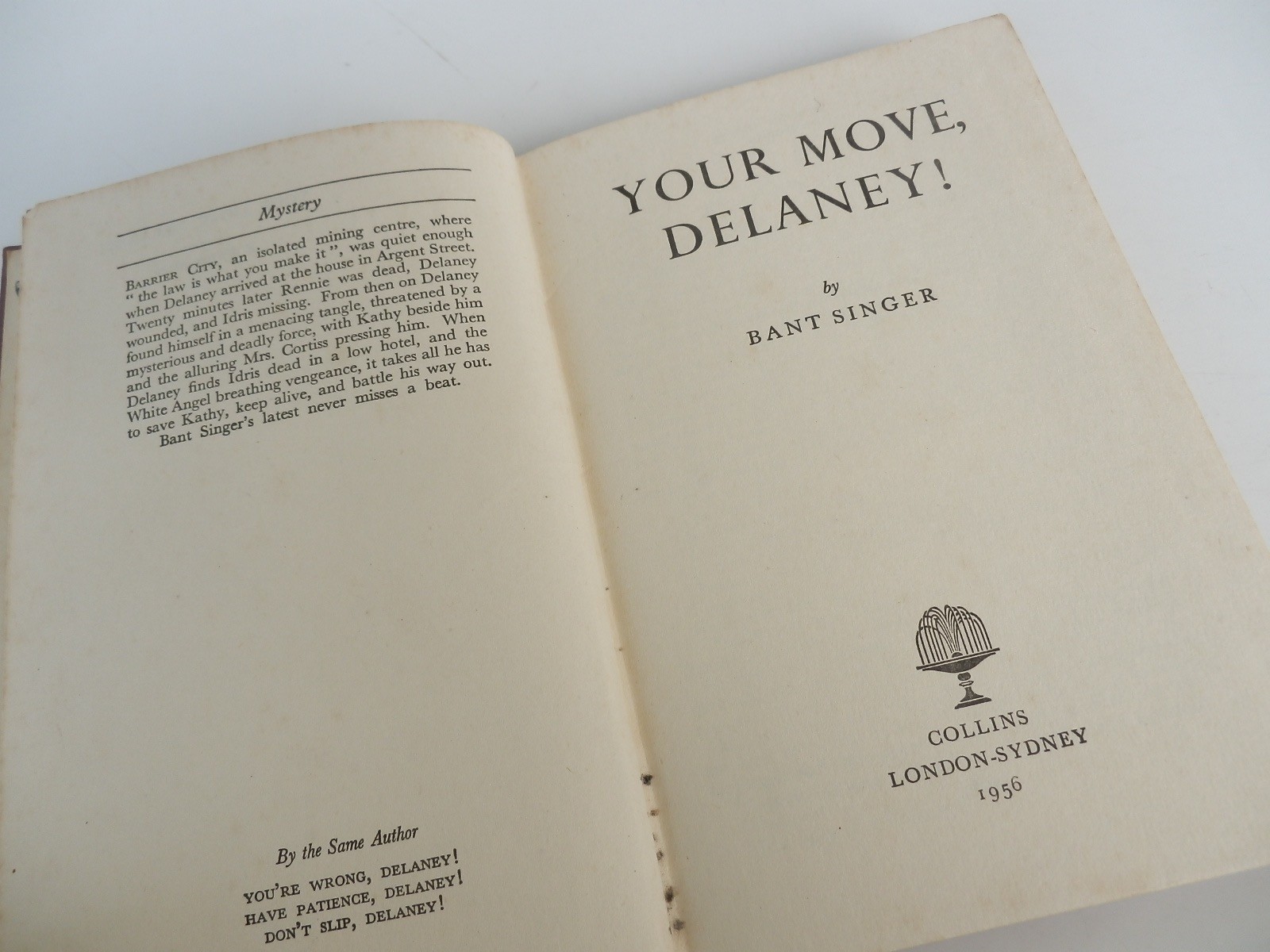 Your Move Delaney! - Bant Singer - Collins 1956 OZ Author | eBay