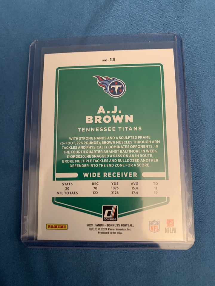 2021 Panini Donruss A.J. Brown Titans Number 13 | eBay