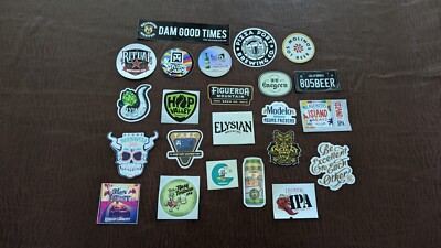 Large lot craft brewery stickers inc. Stone, Fig Mountain, Pizza Port ...