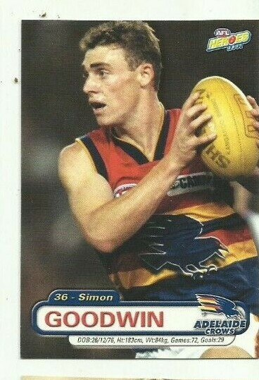 2001 AFL ADELAIDE CROWS SIMON GOODWIN # 9 PUZZLE COMMON CARD ESP | eBay ...