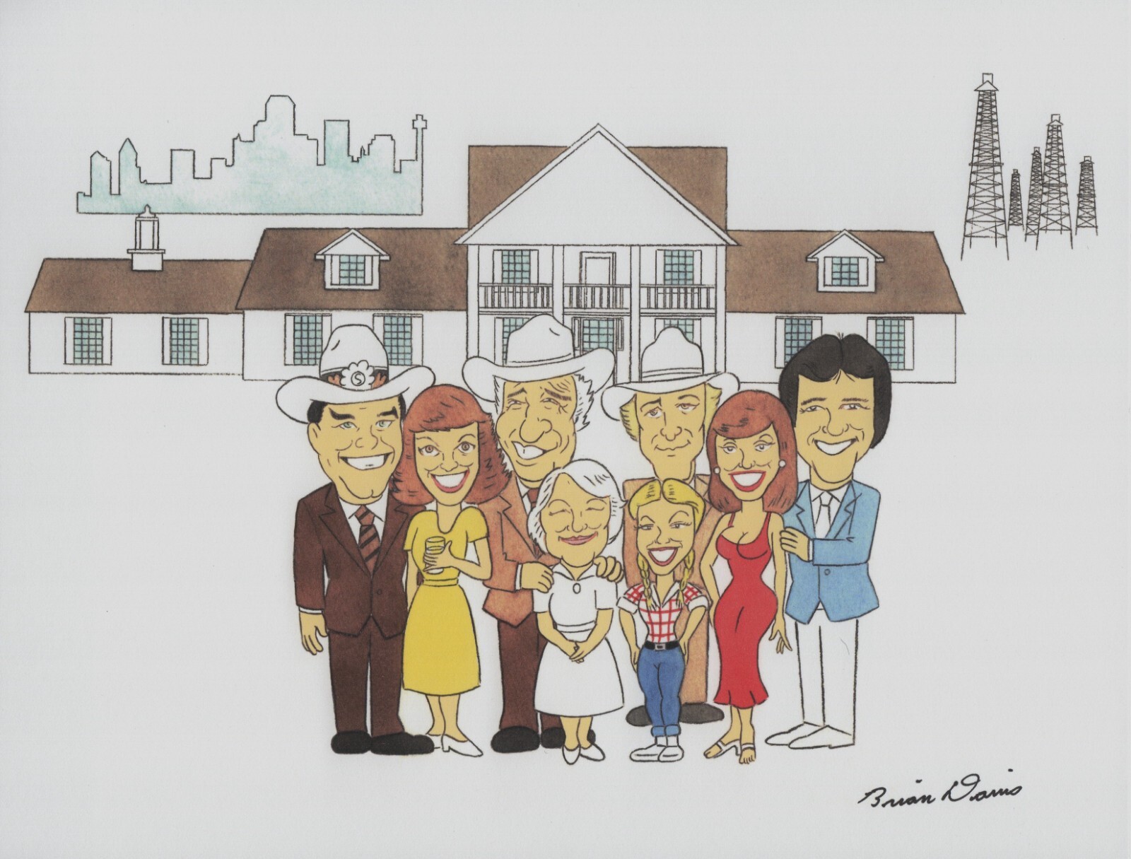 DALLAS CARICATURE ART PRINT 8.5" X 11" HAND SIGNED BY BRIAN DAVIS | eBay