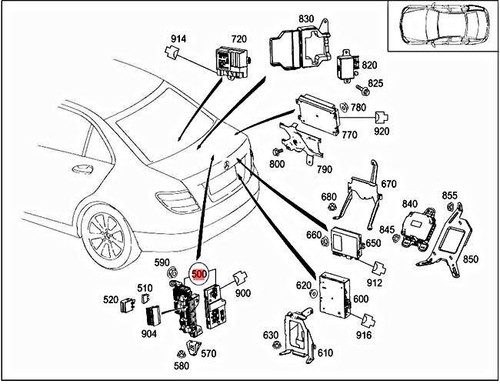 Genuine MERCEDES C204 W204 Coupe Sedan Elect. Center base mod ...