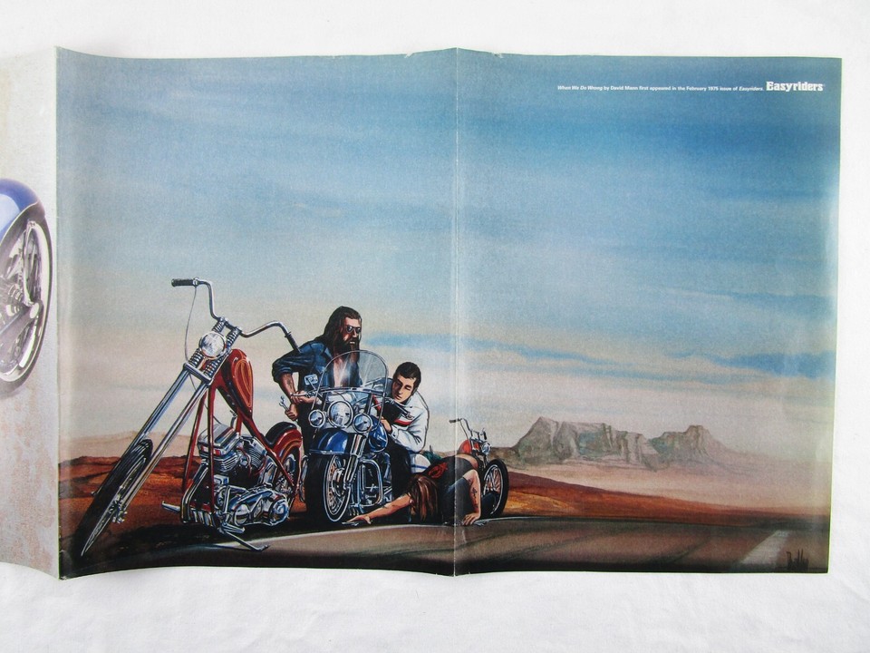David Mann Centerfold Poster &Bike/Beautiful Lady Easyriders Lot Of 3 ...