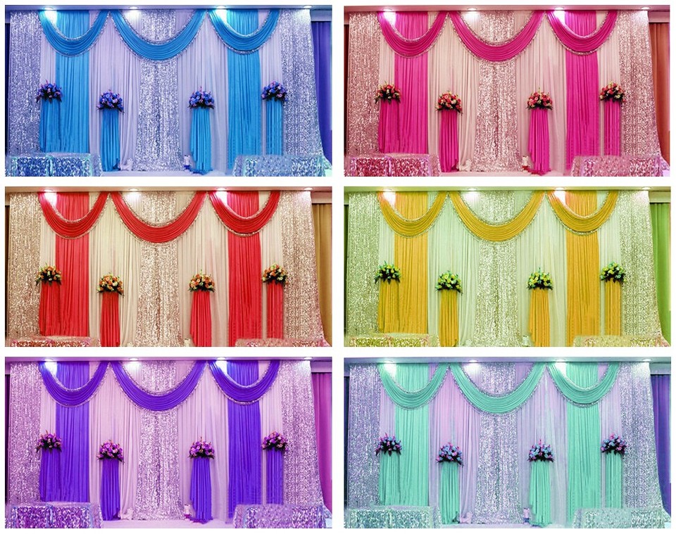 20x10 ft Wedding Party Curtain Stage Backdrop Drapes Swag Silk Fabric ...
