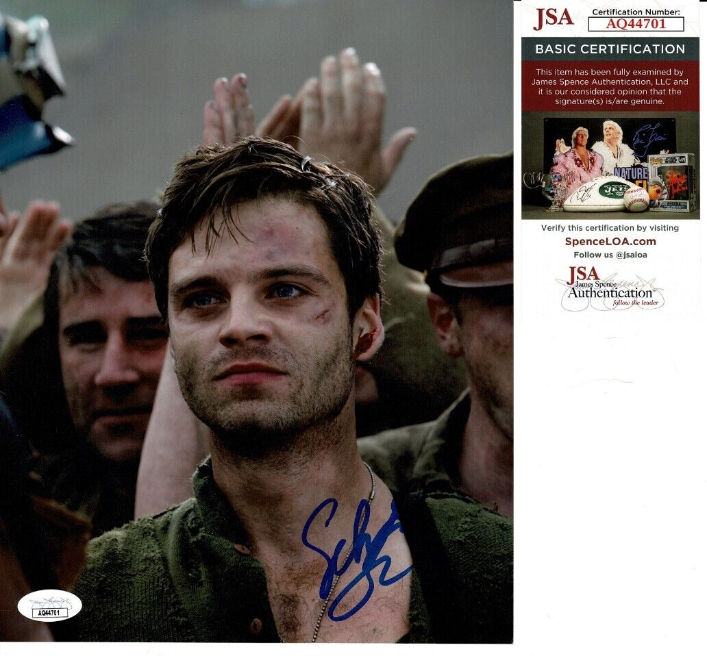 SEBASTIAN STAN as BUCKY BARNES SIGNED 8x10 PHOTO CAPTAIN AMERICA JSA ...