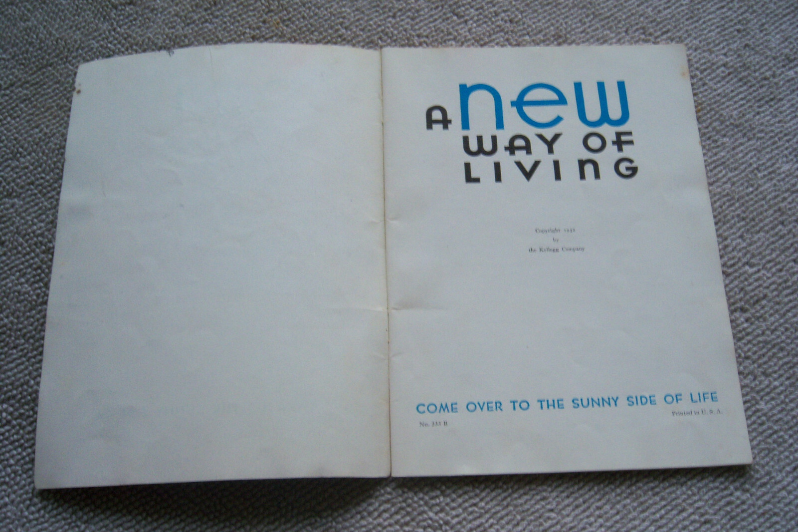 KELLOGG'S A NEW WAY OF LIVING BOOKLET 1932 | eBay