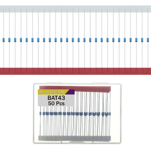 50Pcs BAT43 Schottky Rectifier Diode 200mA 30V Switching Diodes 200 ...