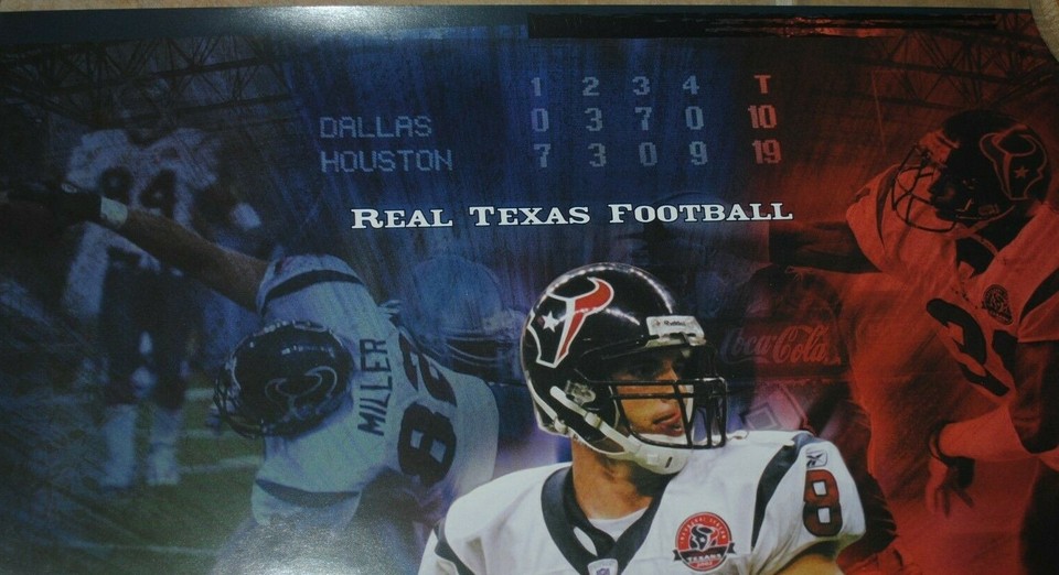 Houston Texans 2002 INAUGURAL GAME 18x24" poster, Texans 19, Cowboys 10 ...