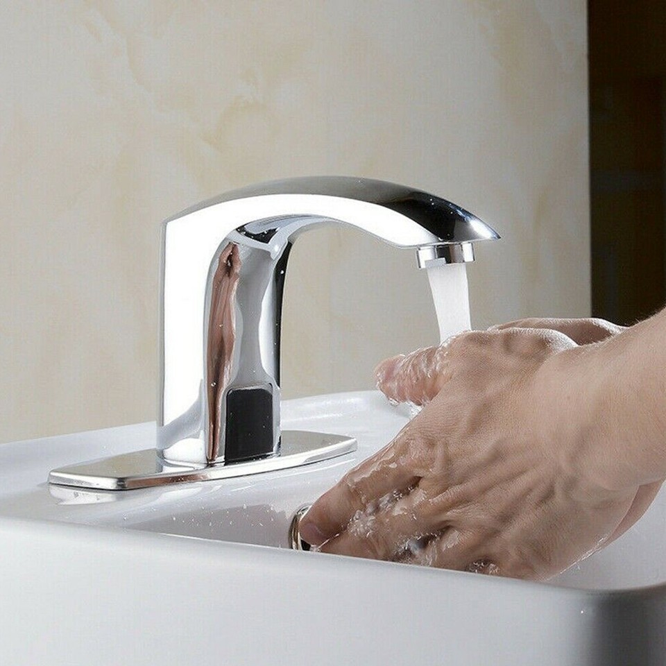 Automatic Sensor Hands Free Cold Bathroom Touchless Water Faucet Basin ...