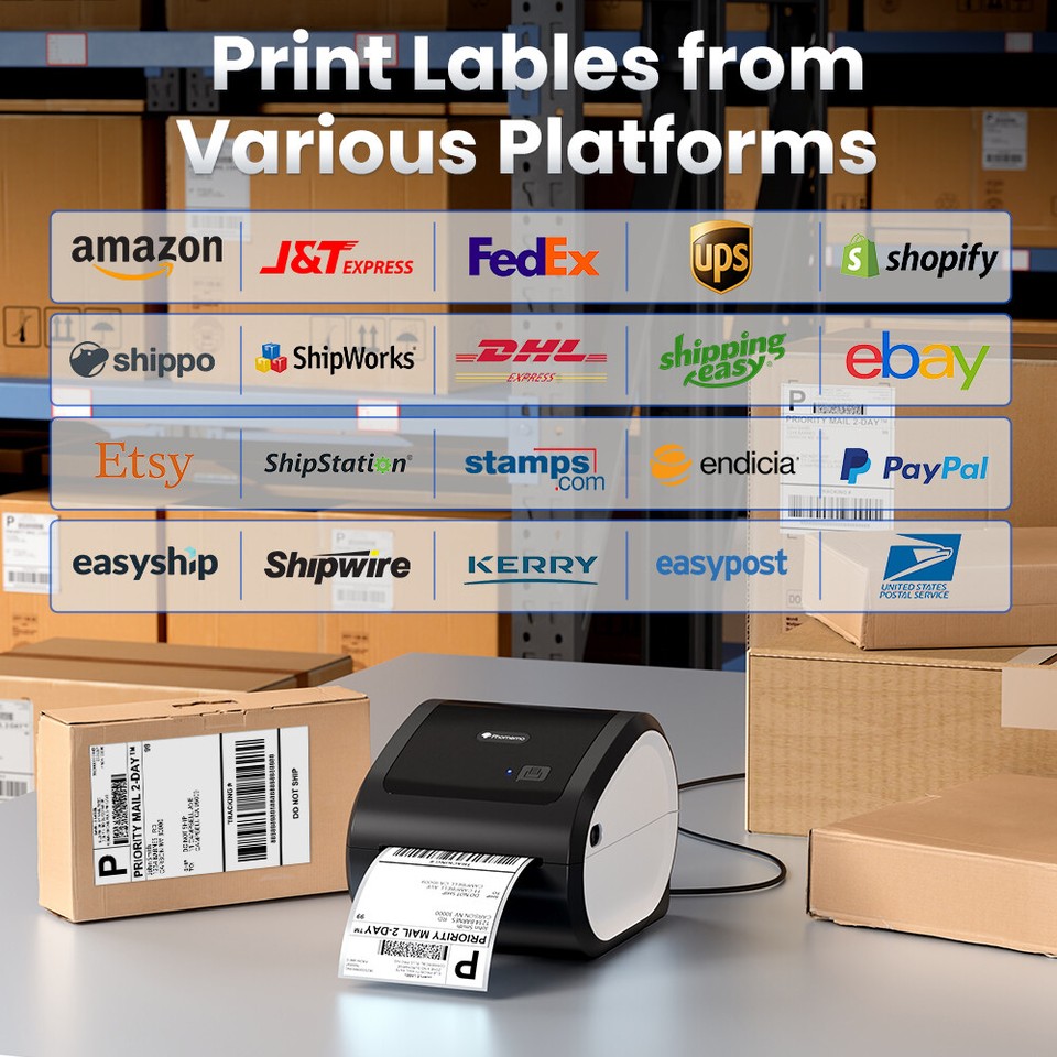 Phomemo D520BT Thermal Label Printer Bluetooth for eBay Shopify ...