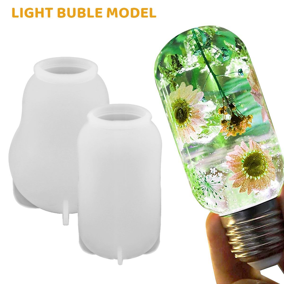 16pcs Silicone LED Light Bulb Resin Molds Chip Cover Epoxy Making Tool ...