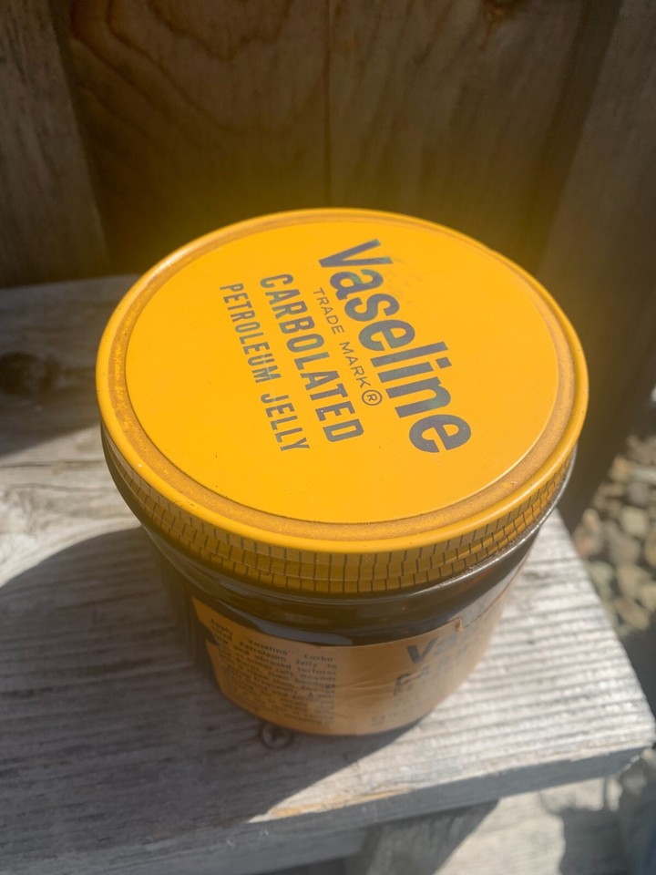 Vintage Amber Glass Jar Vaseline Carbolated Petroleum Jelly rare Size ...