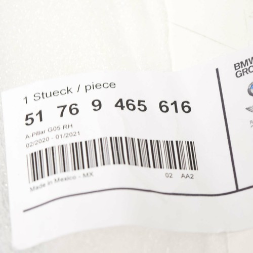 NEW BMW X7 G07 FRONT RIGHT A PILLAR GAP SEAL 51769465616 9465616 OEM | eBay