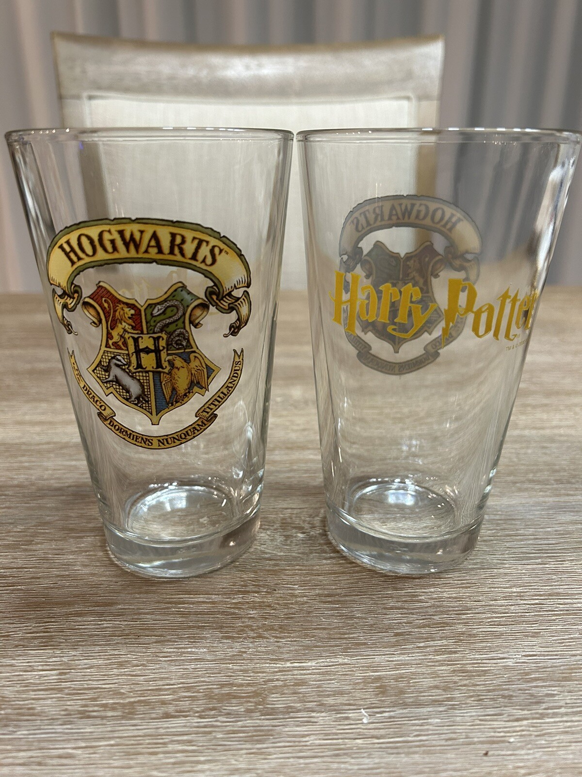 Lot of 5 Harry Potter Hogwarts Glasses/Beer Glasses 16oz | eBay