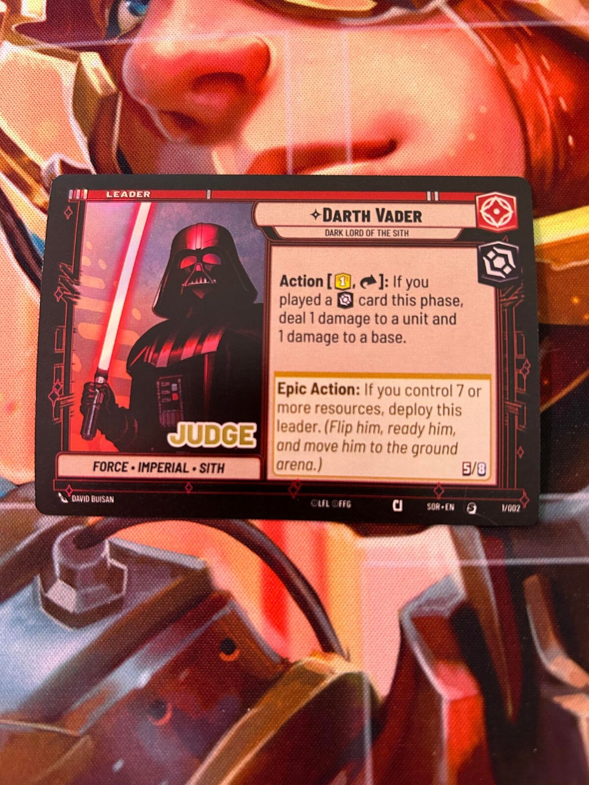 Darth Vader JUDGE PROMO - Star Wars Unlimited TCG | eBay