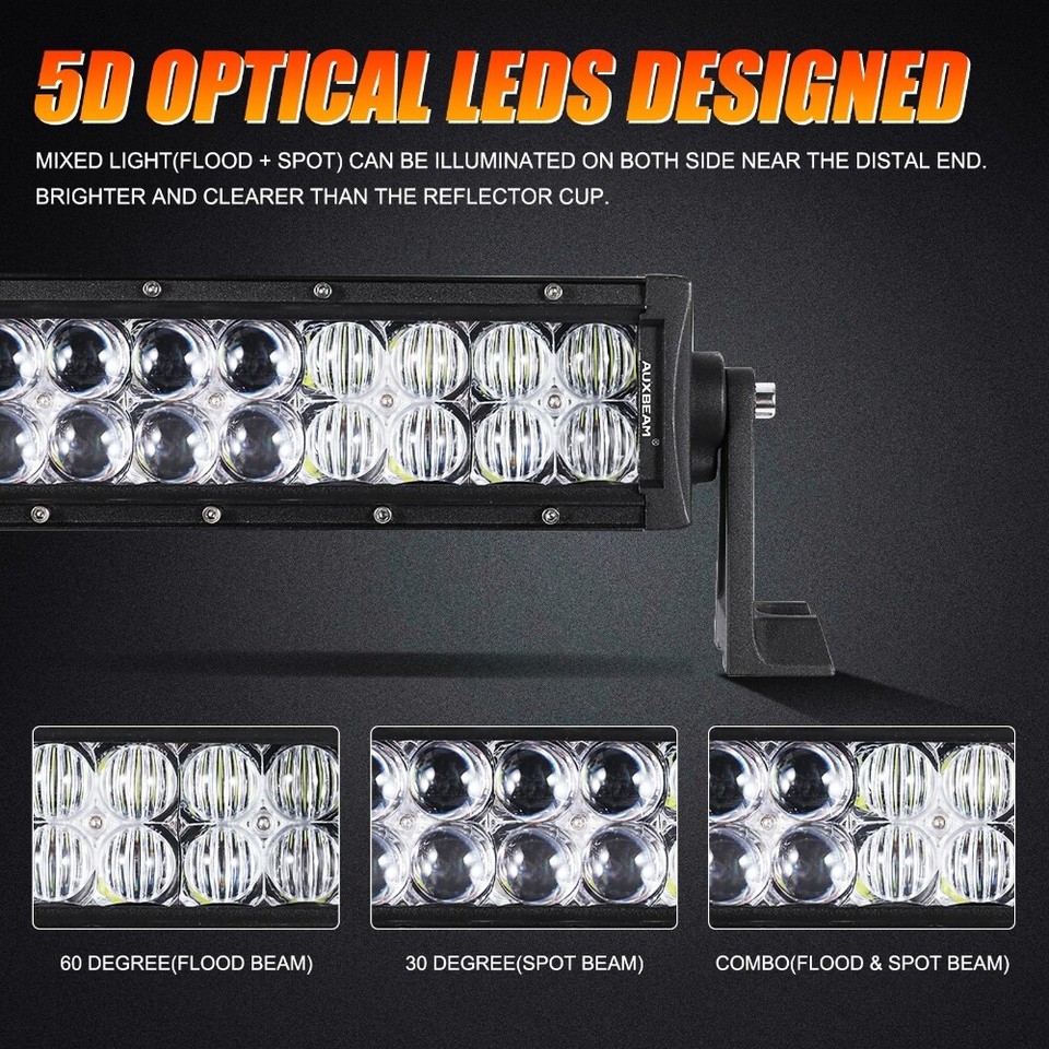 Auxbeam LED Light Bar 52 Inch 300W Off-Road Driving Lights Spot Flood ...