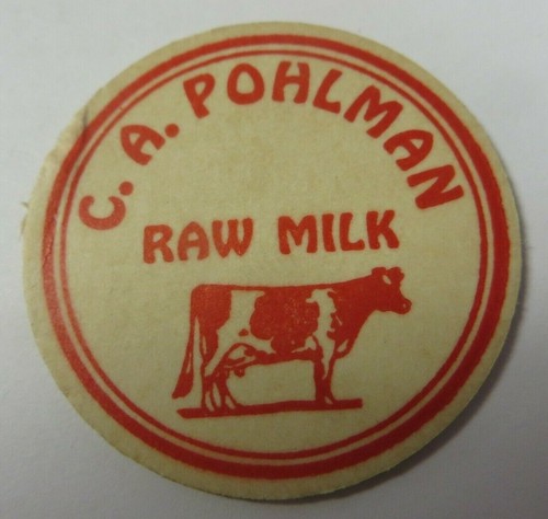 Vintage Raw Milk Bottle Cap 1-5/8" C.A. POHLMAN Dairy | eBay