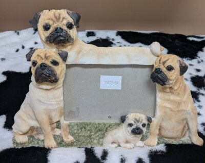 Pug Dog Family Photo Frame Holds 4" x 6" Picture Frame Canine E & S ...