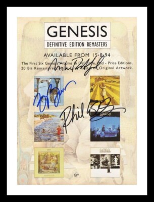GENESIS ENTIRE BAND AUTOGRAPHED SIGNED & FRAMED PHOTO PRINT | eBay UK