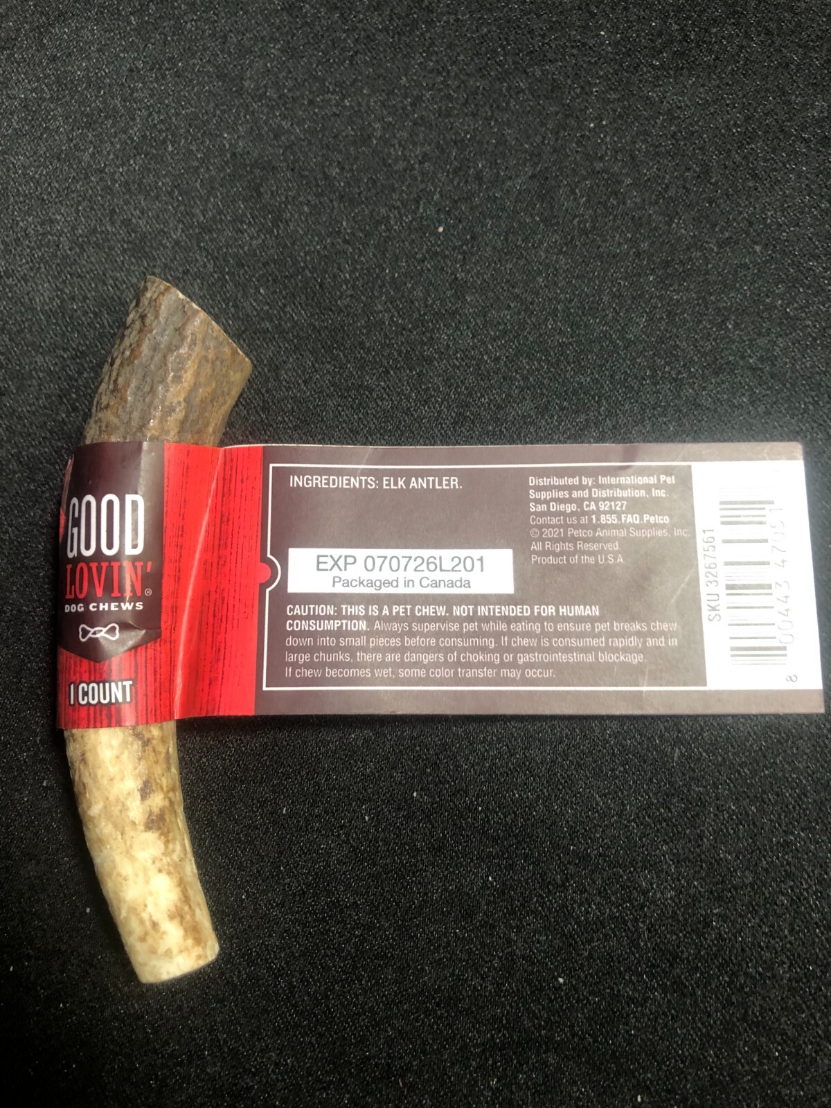 Good Lovin' Naturally Shed Small Whole Elk Antler Dog Chew ...