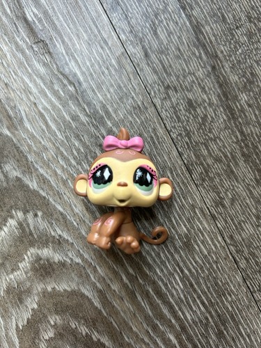 Littlest Pet Shop LPS Authentic Hasbro #600 Baby Girl Monkey Pink Bow ...