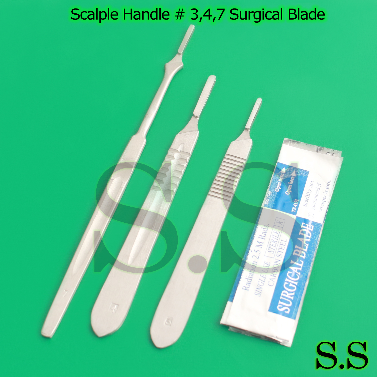 Scalple Handle # 3,4,7 + 5 Sterile Surgical Blade #12+20 Surgical ...
