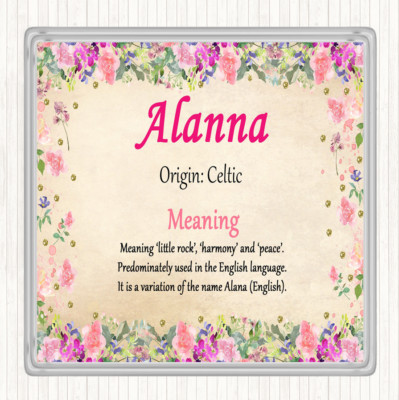 Alanna Name Meaning Drinks Mat Coaster Floral | eBay