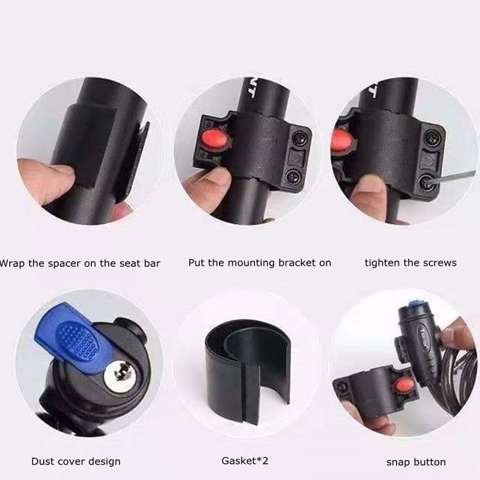 Bike Lock Cable With 2 Keys Heavy Duty Strong Steel Bicycle Security ...