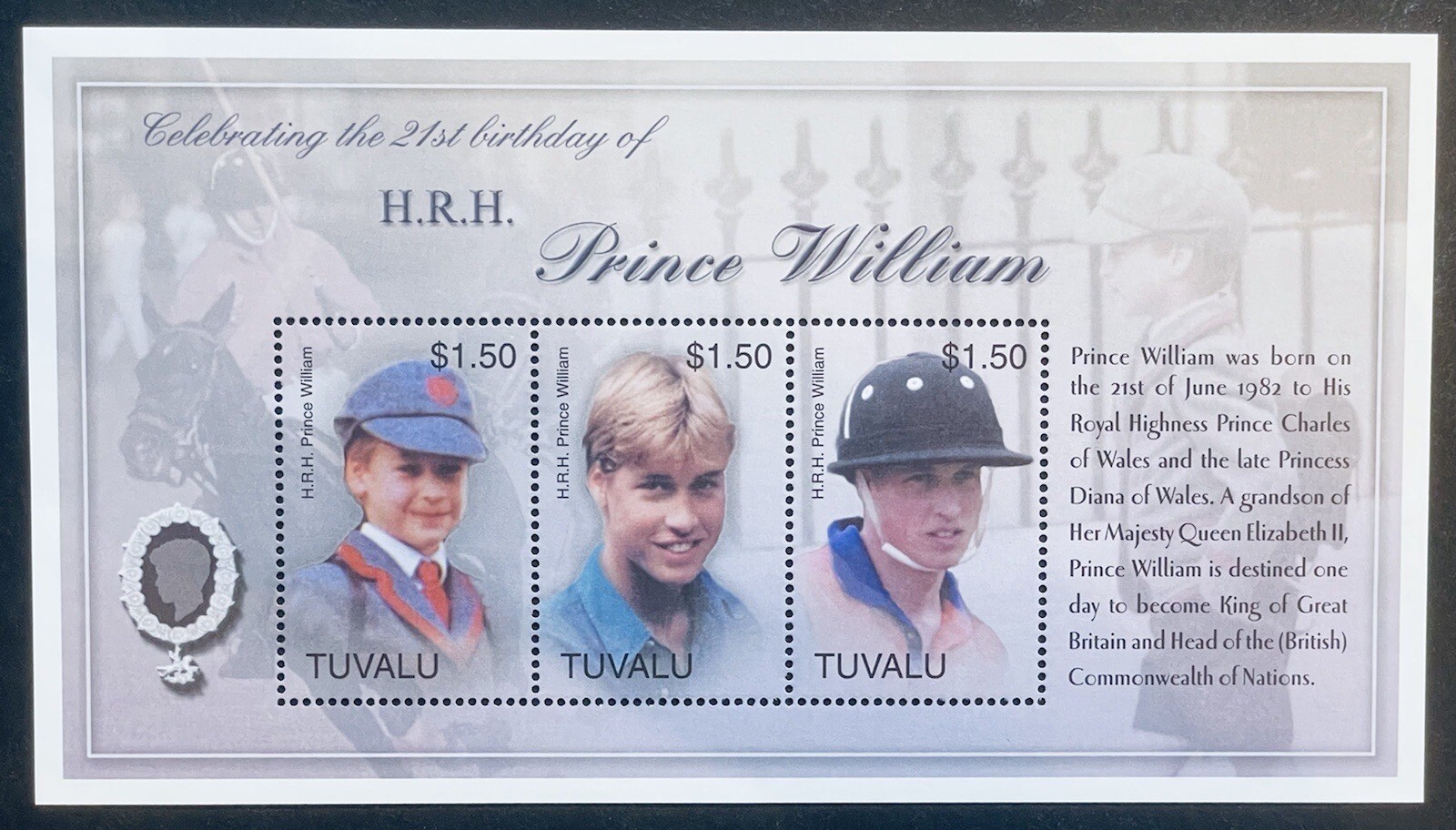 TUVALU 21ST BIRTHDAY OF HRH PRINCE WILLIAM STAMPS SHEET OF 3 MNH 2003 ROYALTY | eBay
