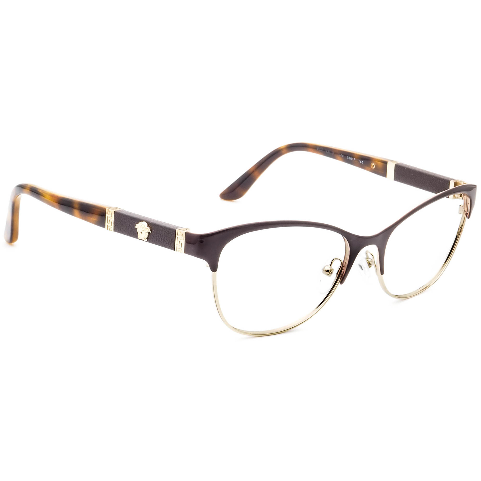 Versace Eyeglasses MOD. 1233-Q 1344 Brown&Gold/Tortoise Frame Italy 53 ...
