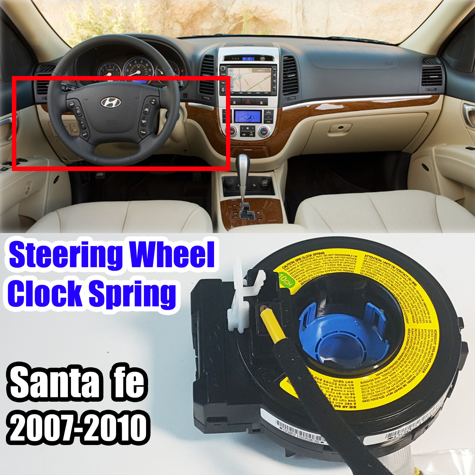 Genuine 934902B200 Clock Spring Contact Assembly HYUNDAI SANTA FE CM ...